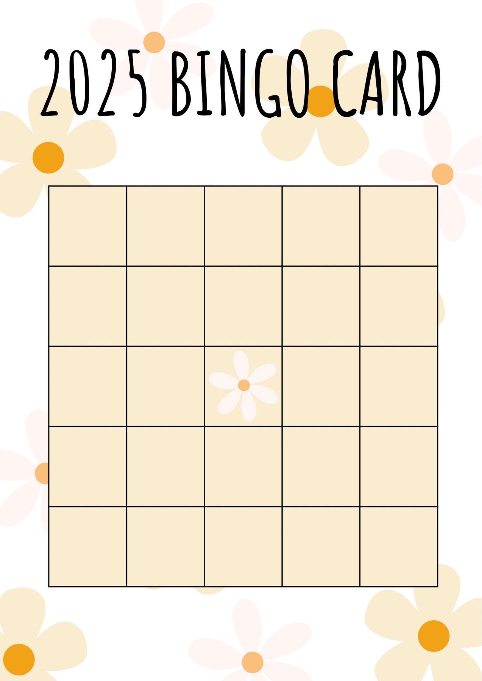 2025 Bingo Card- Daisy Garden - Etsy
