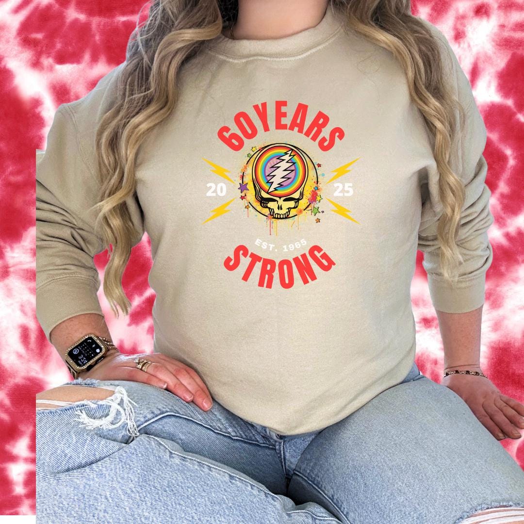 Grateful Dead 60th Anniversary Unisex Sweatshirt, Steal Your Face ...