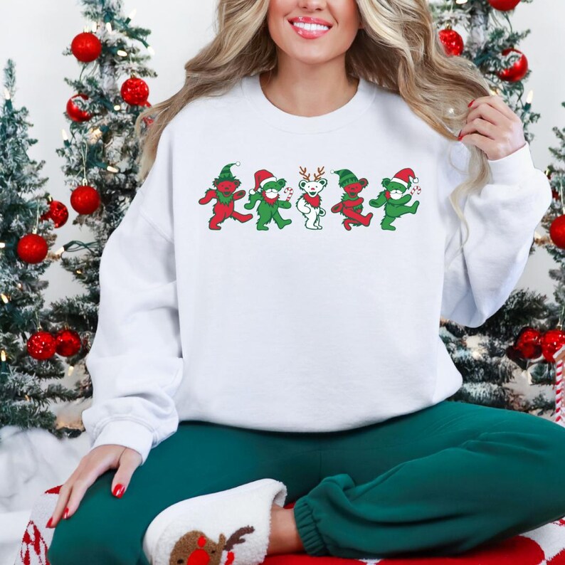 Christmas Dancing Bears Sweatshirt, Grateful Dead Holiday Sweater - Etsy