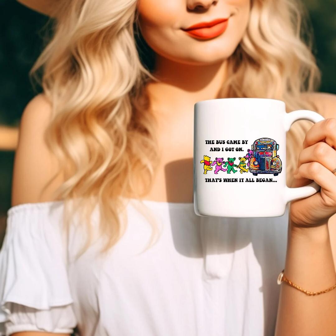Grateful Dead Mug, Got on the Bus, Deadhead, Deadhead Gift, Dancing ...
