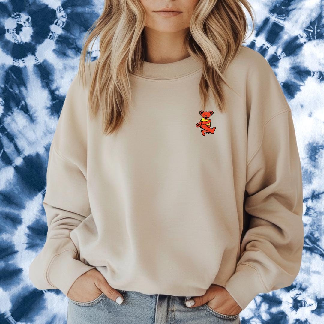 Embroidered Dancing Bear Grateful Dead Sweatshirt - Gildan 18000 ...
