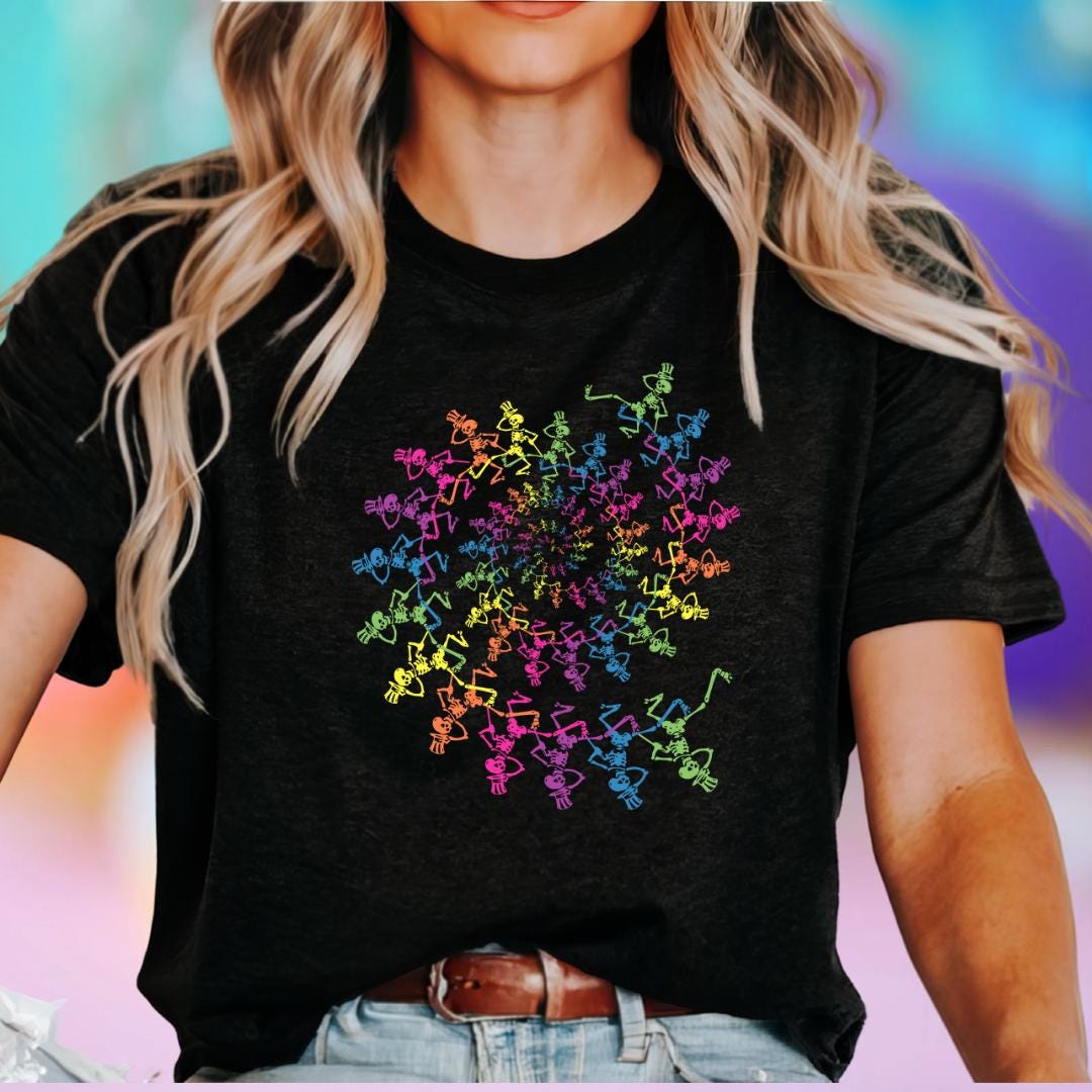 Dancing Spiral Grateful Dead Skeleton Tshirt, Gift for Deadhead ...