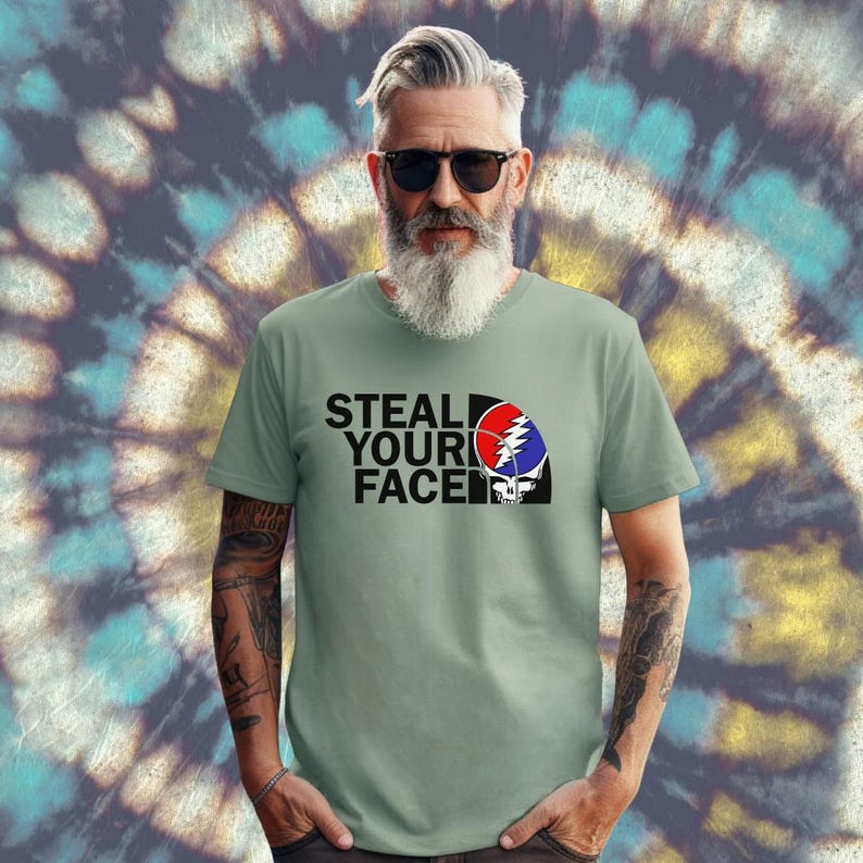 Grateful Dead Inspired Steal Your Face Tshirt, Deadhead Gift, Grateful ...