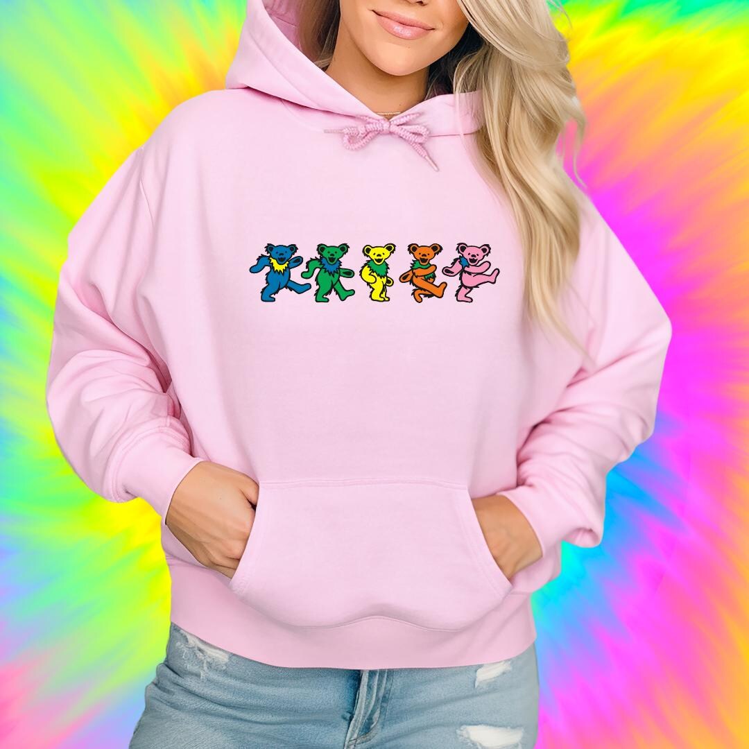 Grateful Dead Dancing Bears Hoodie, Gildan 18500, Deadhead Hoodie, Dead ...