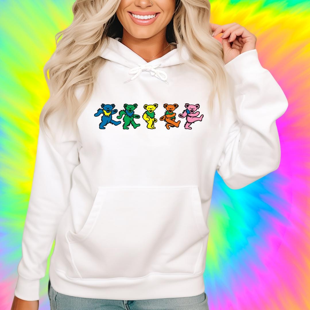 Grateful Dead Dancing Bears Hoodie, Gildan 18500, Deadhead Hoodie, Dead ...