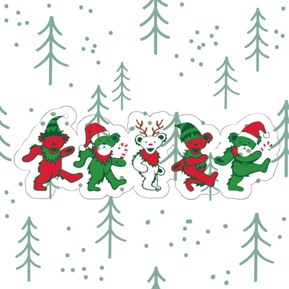 Christmas Dancing Bears Kiss-cut Stickers. Grateful Dead Sticker ...