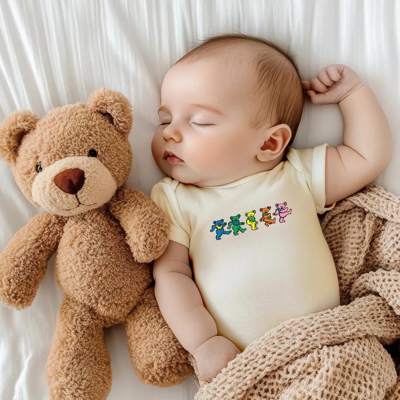 Dancing Bears Infant Baby Rib Bodysuit, Grateful Dead Inspired Onesie ...