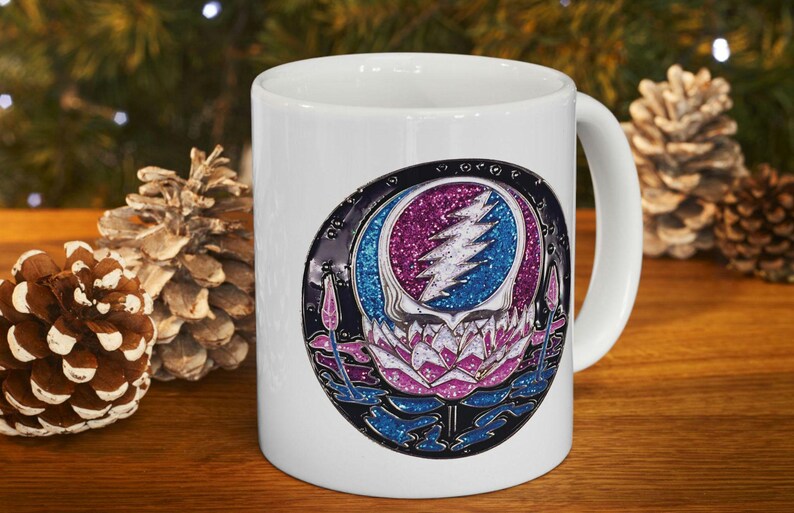 Grateful Dead Steal Your Face Lotus Ceramic Coffee Mug, Deadhead Gift ...
