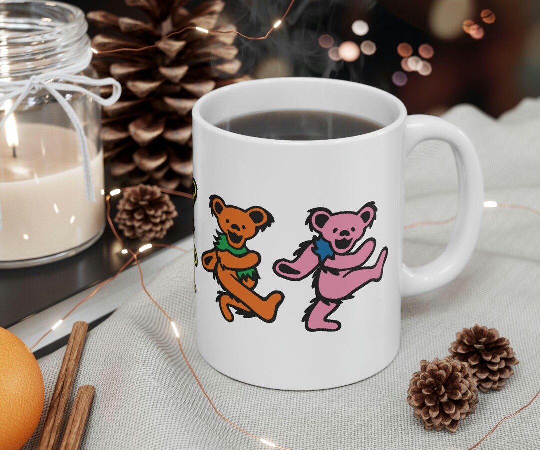 Grateful Dead Dancing Bear Ceramic Mug - 11oz and 15oz Sizes, Deadhead ...