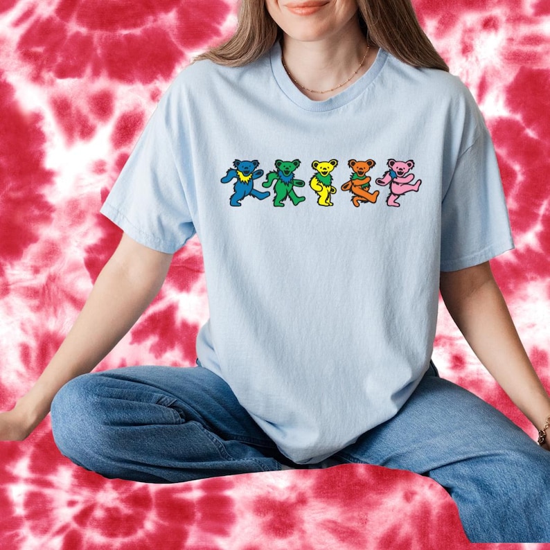 Grateful Dead Iconic Dancing Bears Tshirt, Unisex Tee Bella Canvas 3001 ...