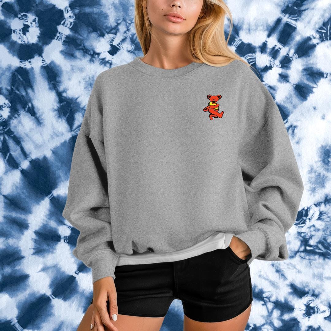 Embroidered Dancing Bear Grateful Dead Sweatshirt - Gildan 18000 ...