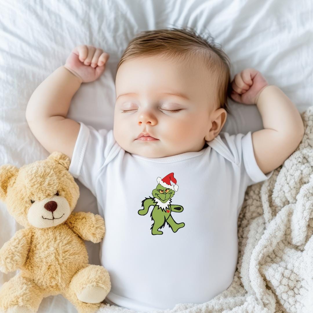 Grinch Dancing Bear Infant Onesie, Grateful Dead Inspired Baby Outfit ...