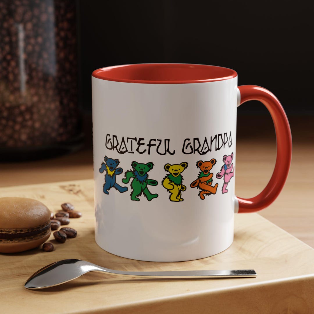 Grateful Grandpa Coffee Mug, Deadhead Dancing Bears, Father's Day Gift ...