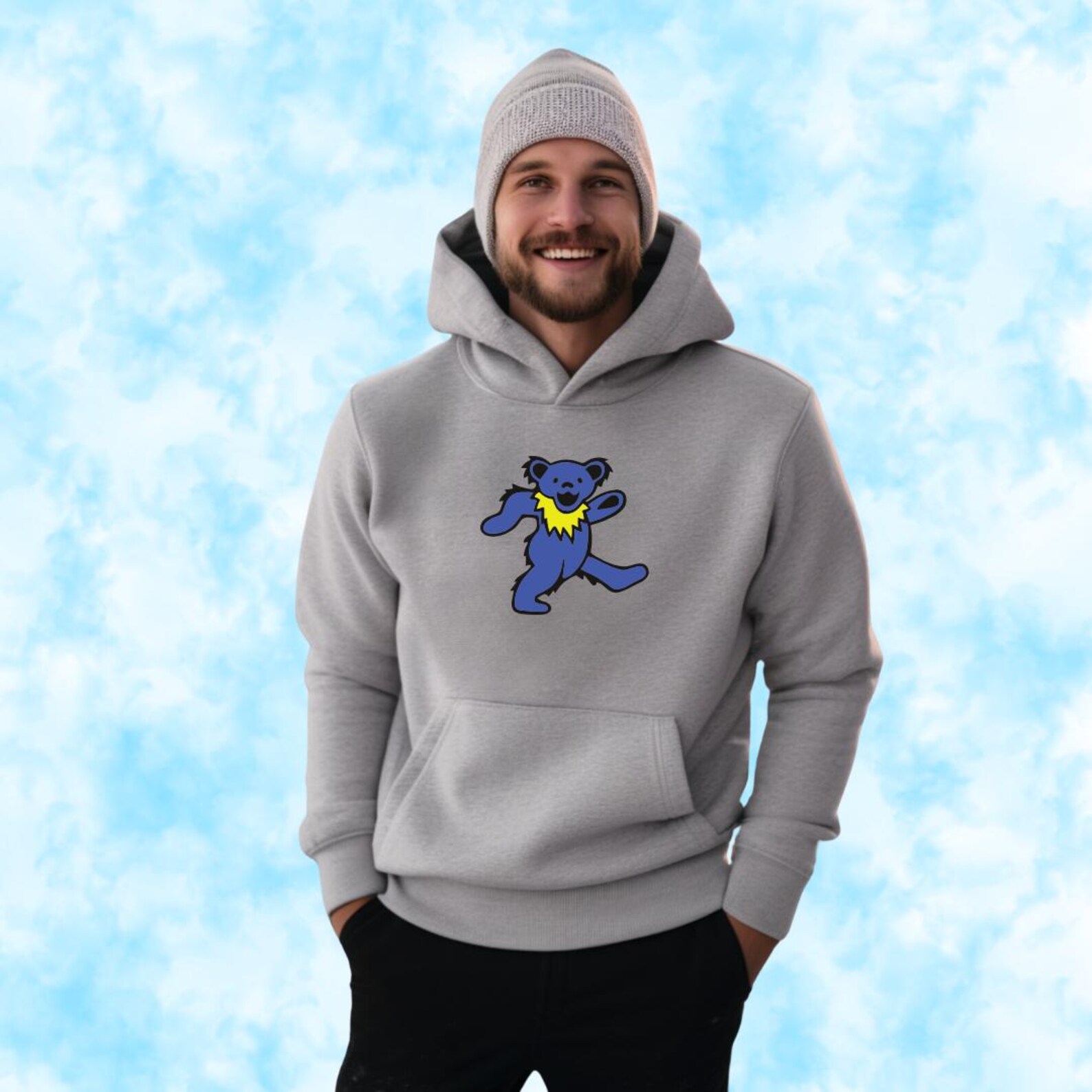 Purple Grateful Dead Dancing Bear Hoodie, Deadhead Gift - Etsy