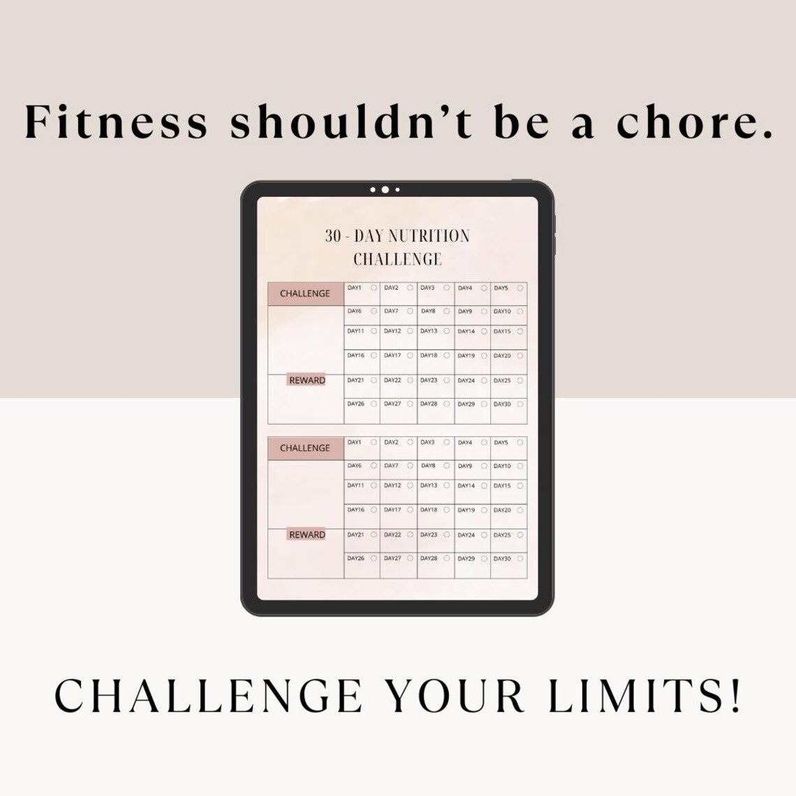 Nutrition Challenge Digital Download - Habit Tracker, Canva Template ...