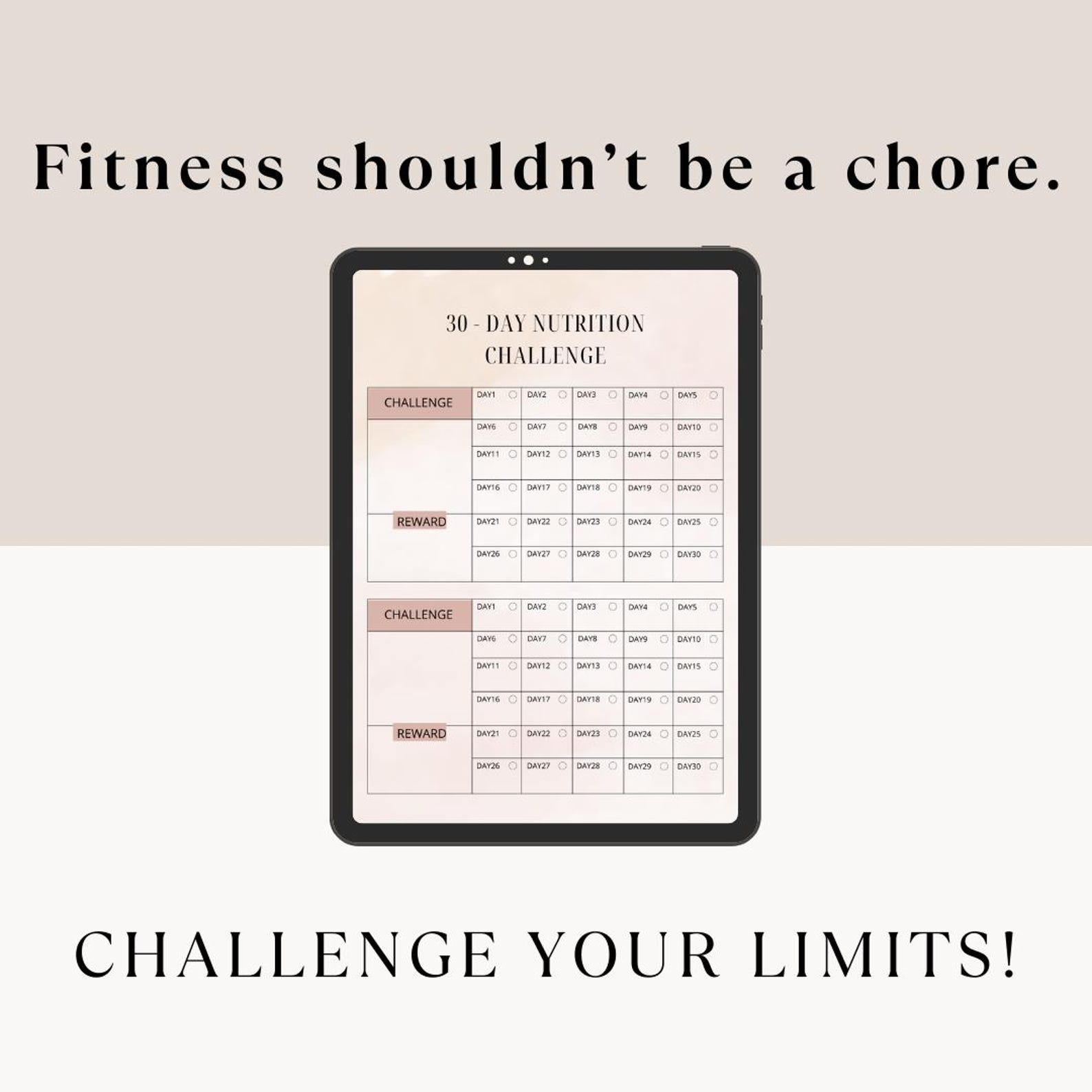Nutrition Challenge Digital Download - Habit Tracker, Canva Template ...
