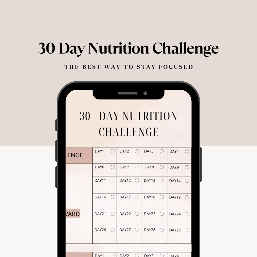 Nutrition Challenge Digital Download - Habit Tracker, Canva Template ...