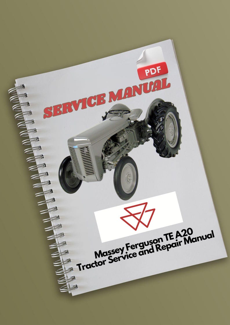 Massey Ferguson TE A20 Tractor Service and Repair Manual - Etsy
