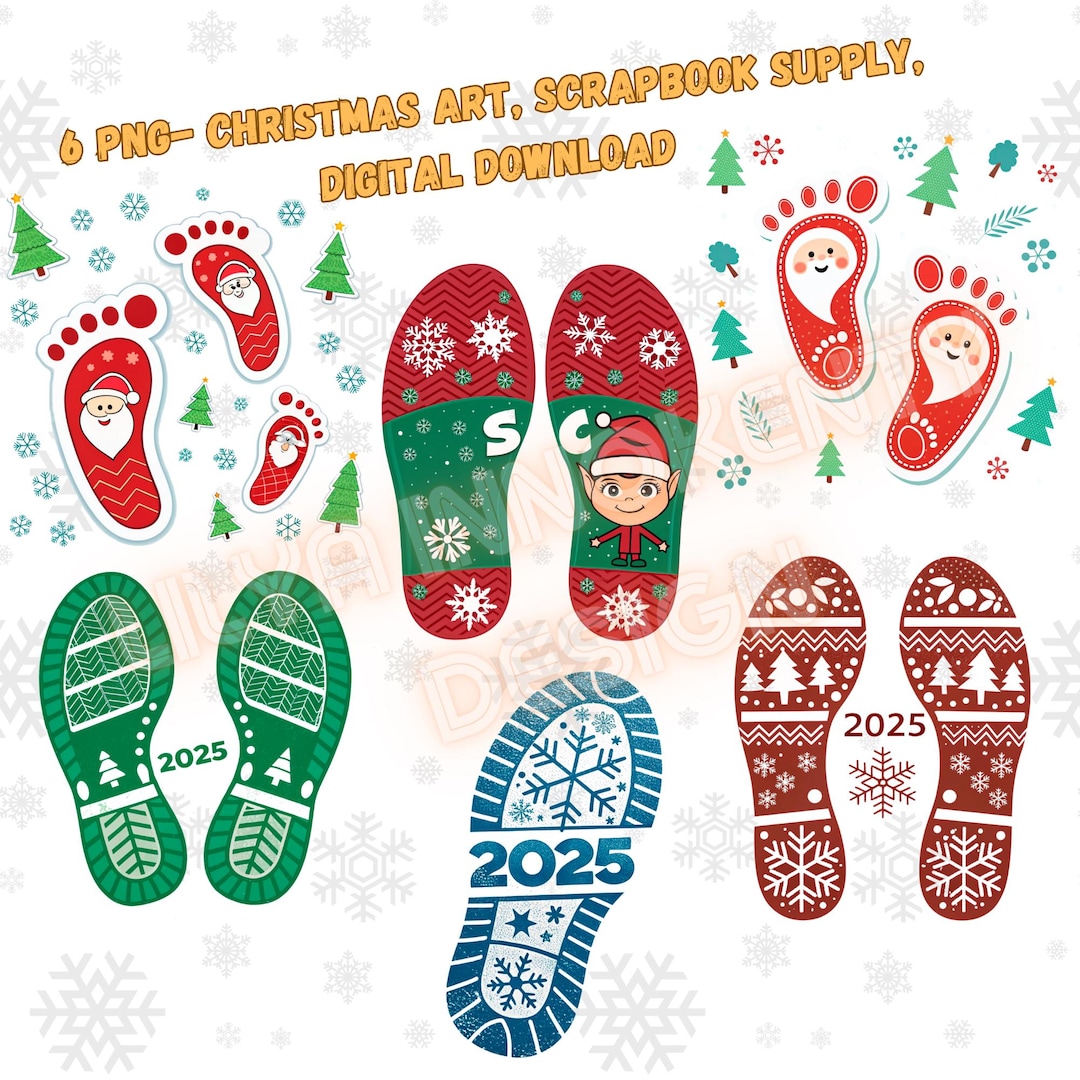 Santa Claus Footprint Png Christmas Png Santa Footsteps Png Santa Shoes ...