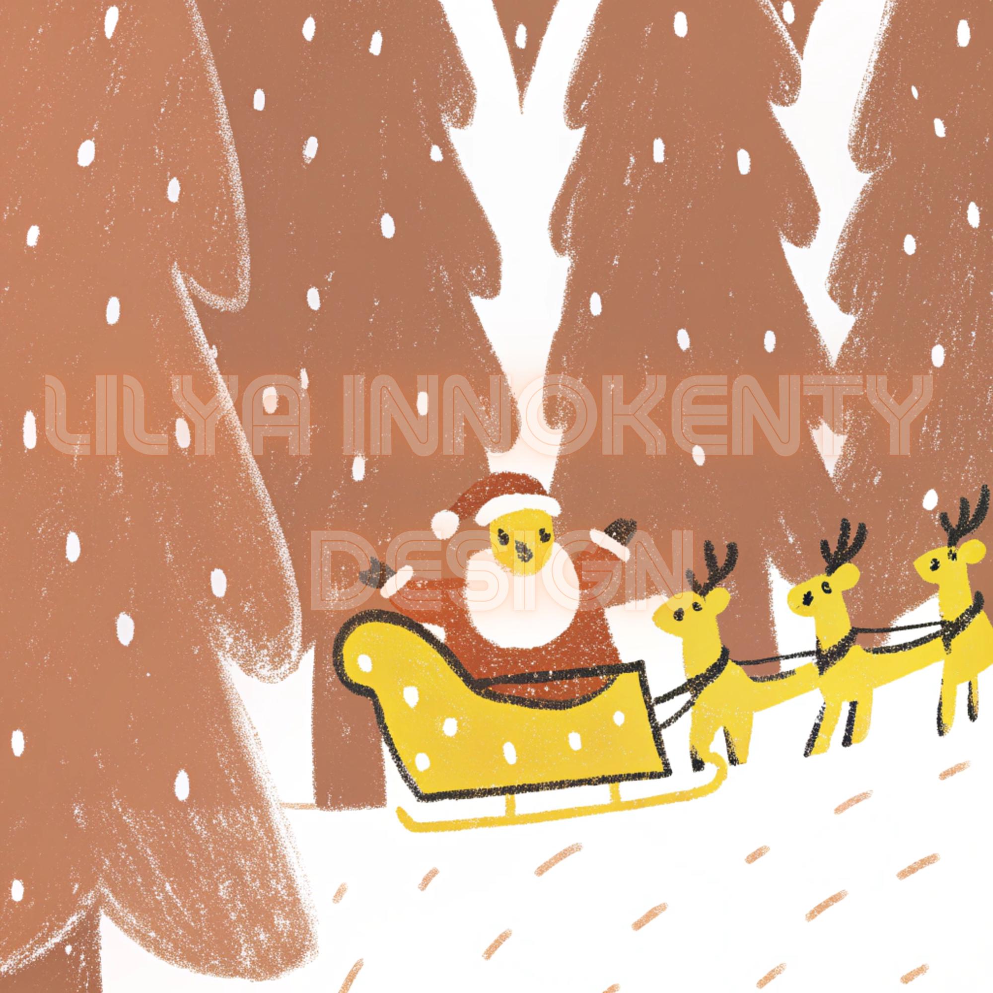 Santa Sleigh Christmas Clipart Festive Christmas Santa Bundle 7 High ...