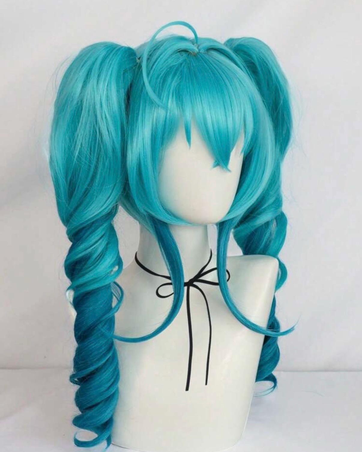 Custom Blue Anime Cosplay Wig Heat Resistant, Adjustable, Perfect for ...