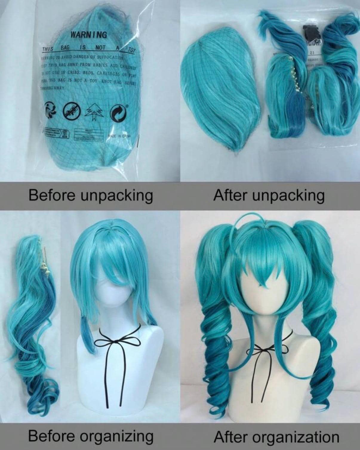 Custom Blue Anime Cosplay Wig Heat Resistant, Adjustable, Perfect for ...