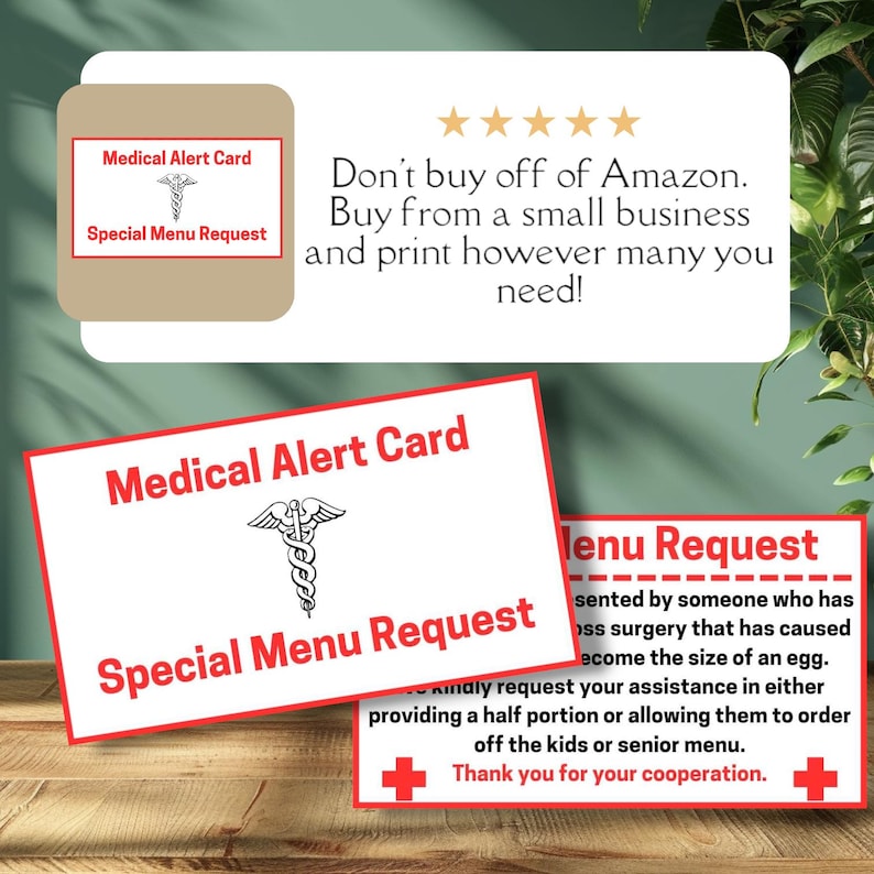 Bariatric Surgery Medical Food Menu Card Easily Printable - Etsy