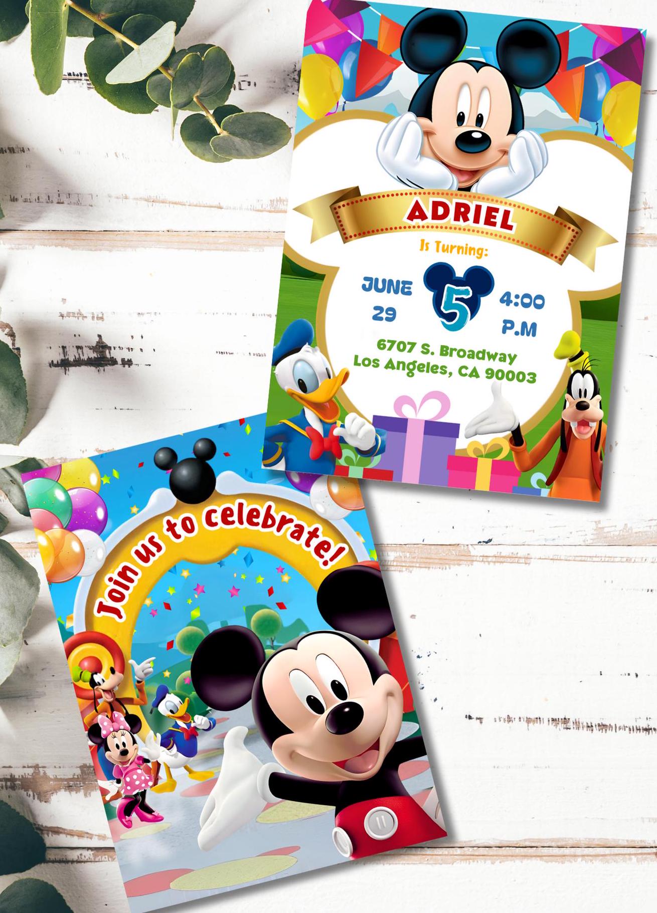 Mickey Mouse Clubhouse Birthday Invitation 5x7in, Mickey Mouse ...