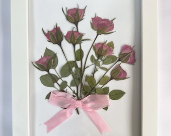 Pressed Flower Frame, Real Dried Flowers, Hanging Wall Decor, Handmade ...