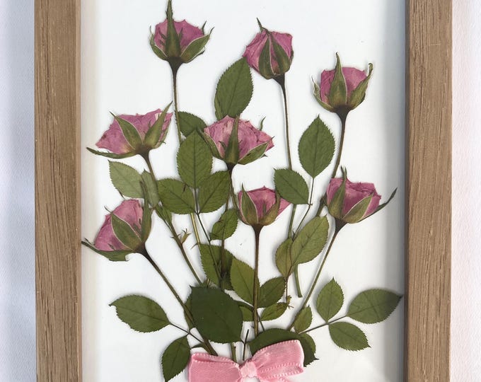 Pressed Flower Frame, Real Dried Flowers, Hanging Wall Decor, Handmade ...
