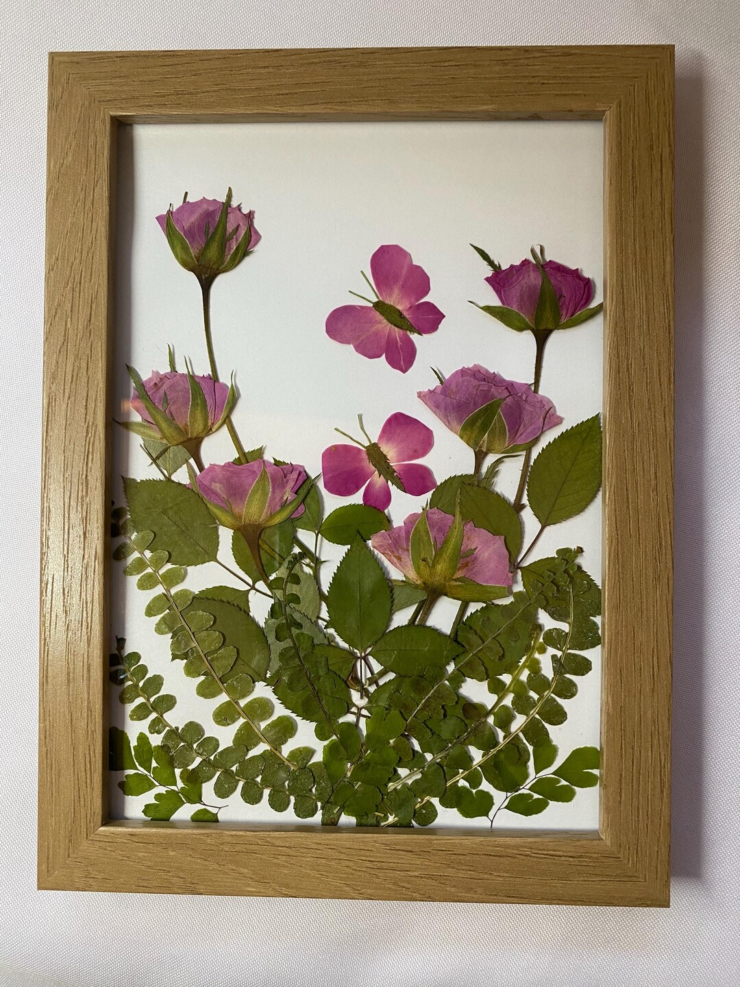 Pressed Flower Frame. Real Dried Flowers, Hanging Wall Decor, Handmade ...