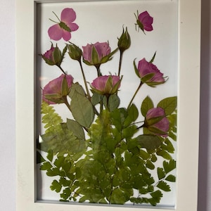 Pressed Flower Frame, Real Dried Flowers, Hanging Wall Decor, Handmade ...