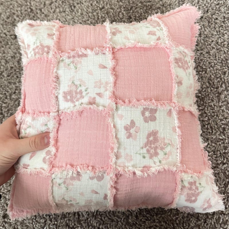 Rag Quilt Pillow - Etsy