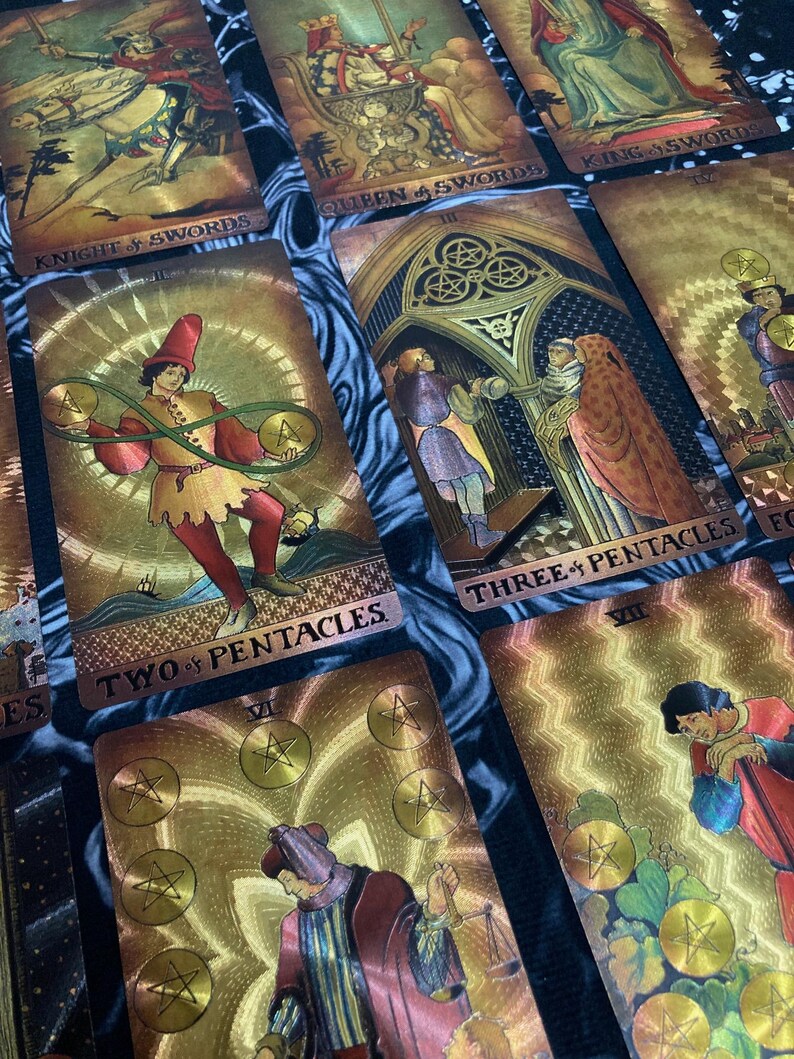 Gold Foil Tarot Deck - 78 Card Set for Divination & Meditation - Etsy