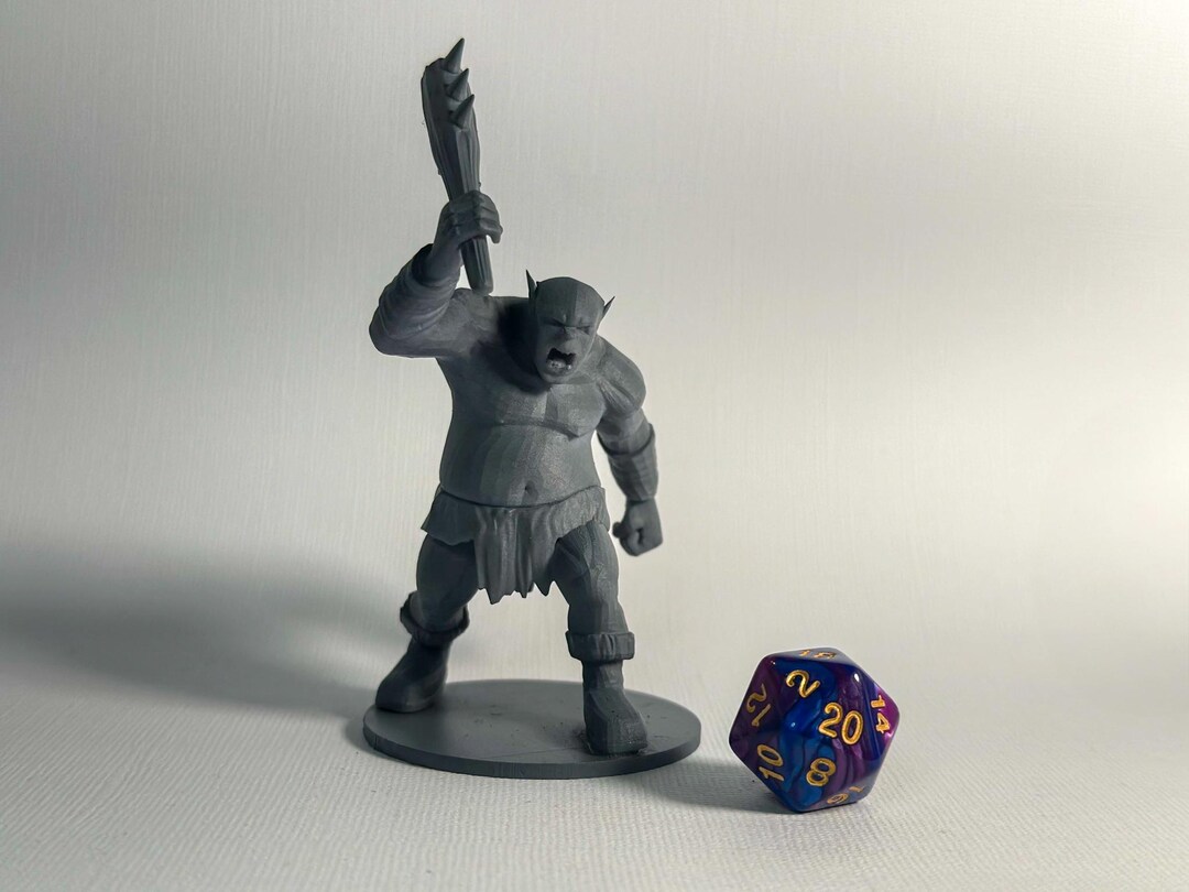 Pre-primed Ogre Miniature for Tabletop Rpgs Ready to Paint Ogre Monster ...