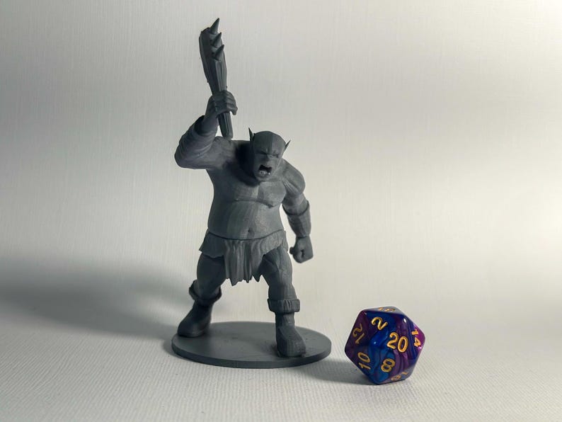 Pre-primed Ogre Miniature for Tabletop Rpgs Ready to Paint Ogre Monster ...