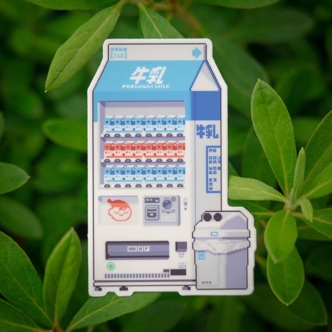 Milk Carton Vending Machine 8bit Vinyl Sticker - Etsy