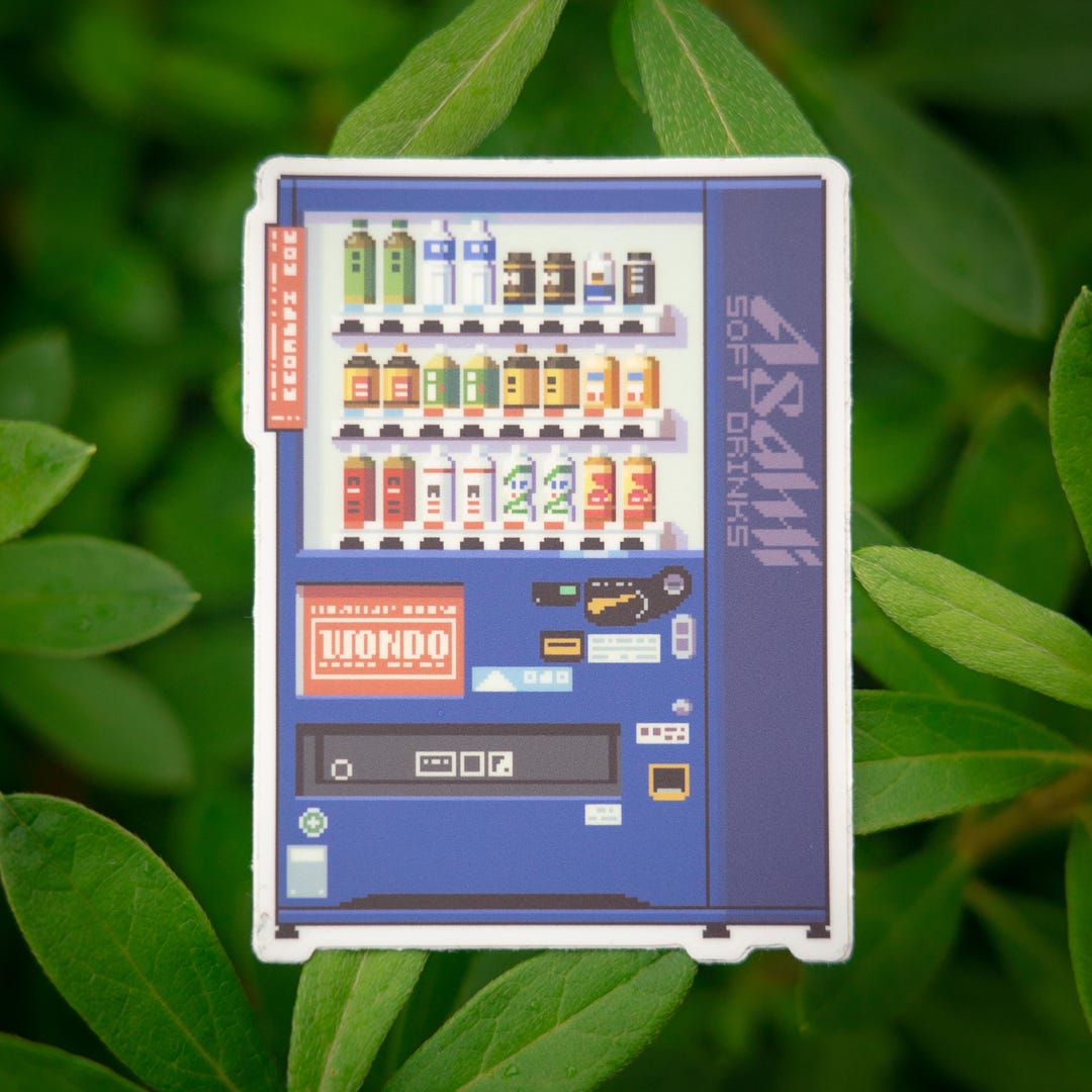 Blue Vending Machine 8bit Vinyl Sticker - Etsy