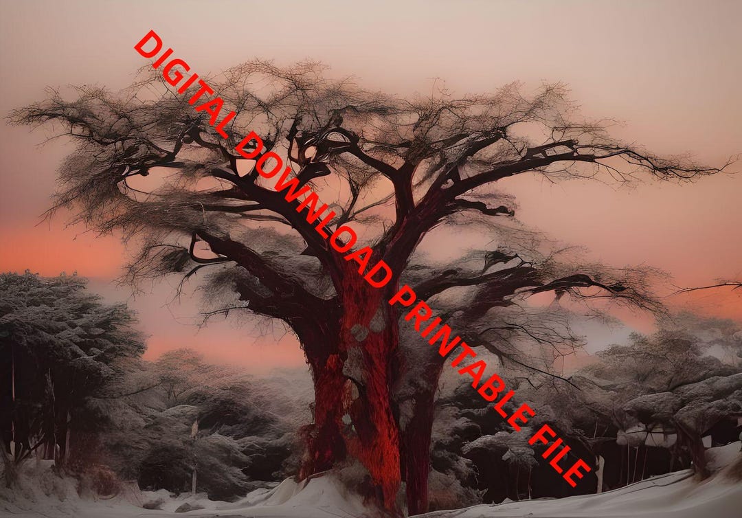 Earthy Baobab Tree Design in a Printable Format – A Nature-inspired ...