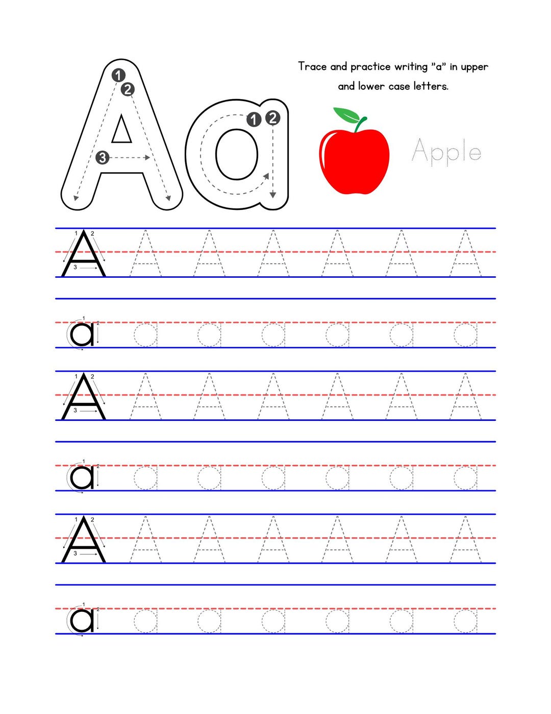 Tracing Letters Printable Workbook, 104 Worksheets, Alphabet Tracing ...