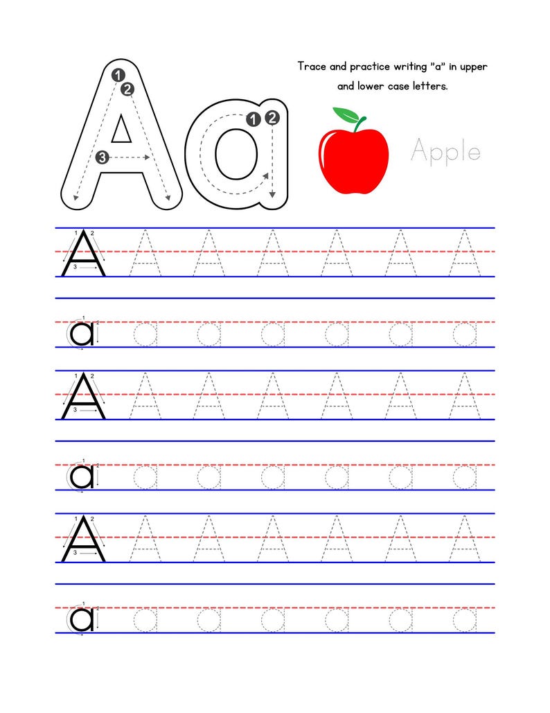 Alphabet Tracing Workbook, Handwriting Practice, Kids Ages 3+ (PDF) - Etsy