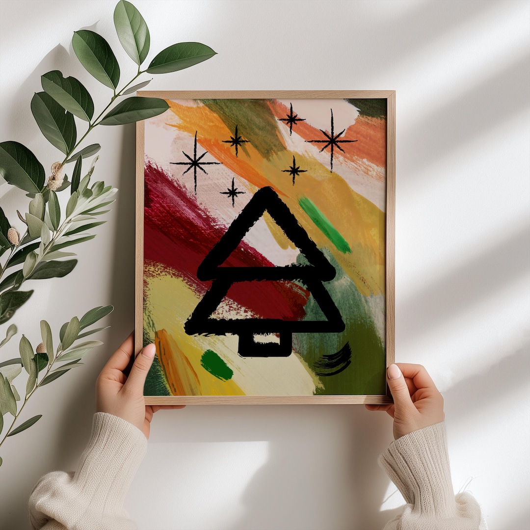 Abstract Christmas Tree Art Digital Download Art, Graphic Christmas ...