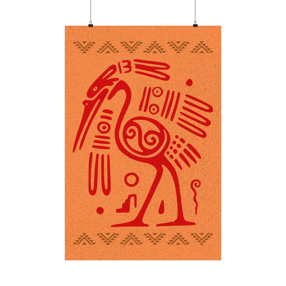 Aztec Wall Art Poster- Tribal Style Art Print, Bohemian Home Decor ...