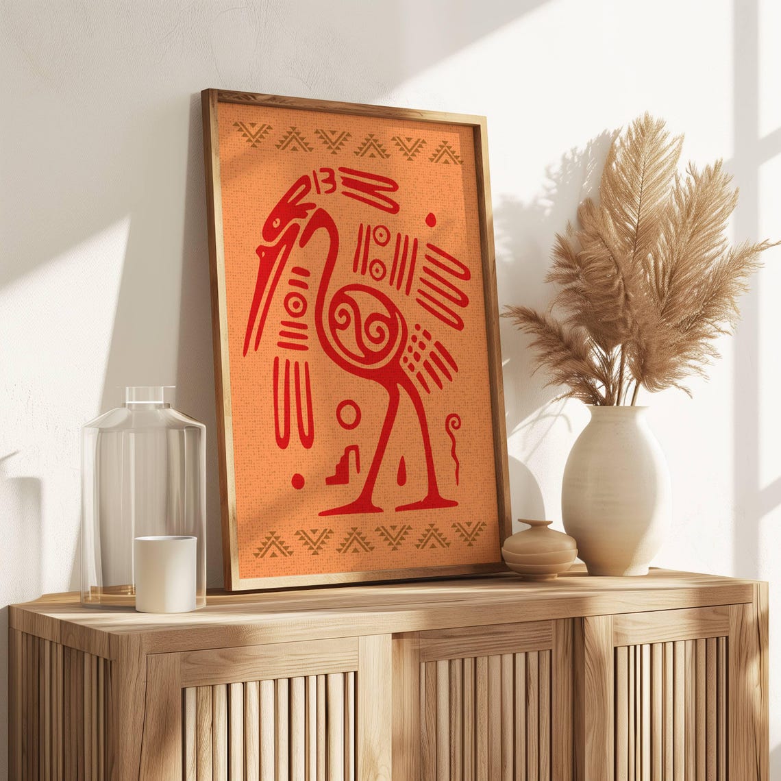 Aztec Wall Art Poster- Tribal Style Art Print, Bohemian Home Decor ...