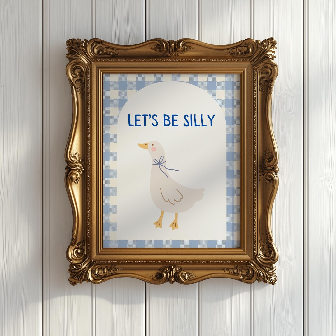 Silly Goose Digital Wall Art, Cottage Core Wall Art, Nursery Art ...