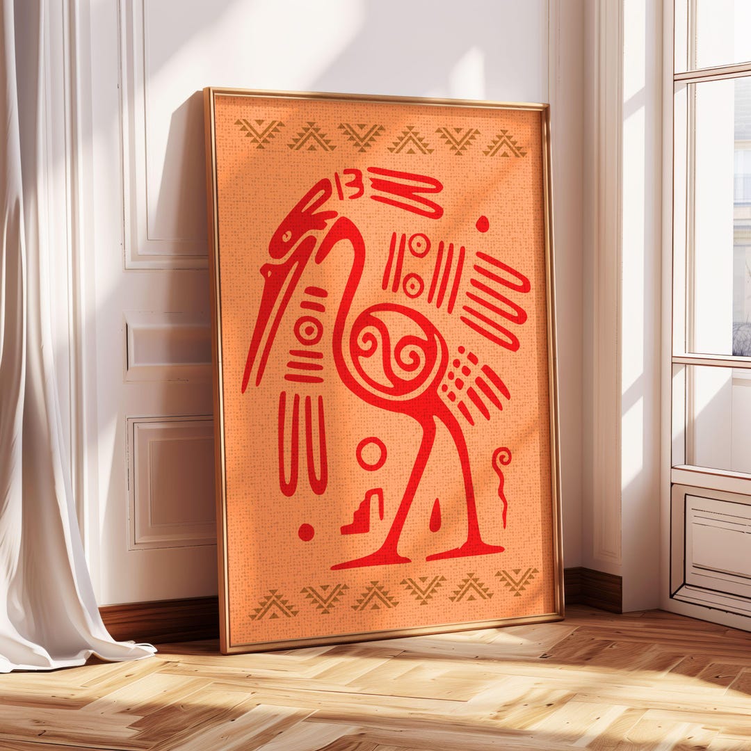 Aztec Wall Art Poster- Tribal Style Art Print, Bohemian Home Decor ...