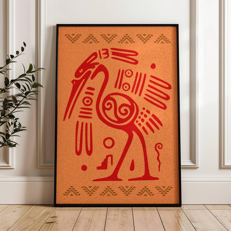 Aztec Wall Art Poster- Tribal Style Art Print, Bohemian Home Decor ...
