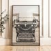 Vintage Typewriter Wall Art Poster- Black and White Vertical Matte ...