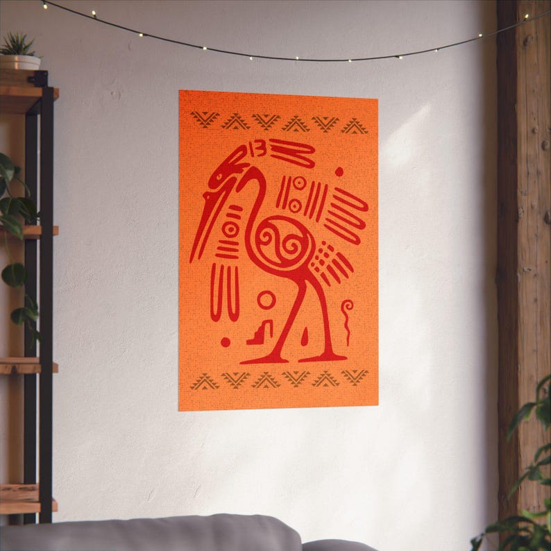 Aztec Wall Art Poster- Tribal Style Art Print, Bohemian Home Decor ...