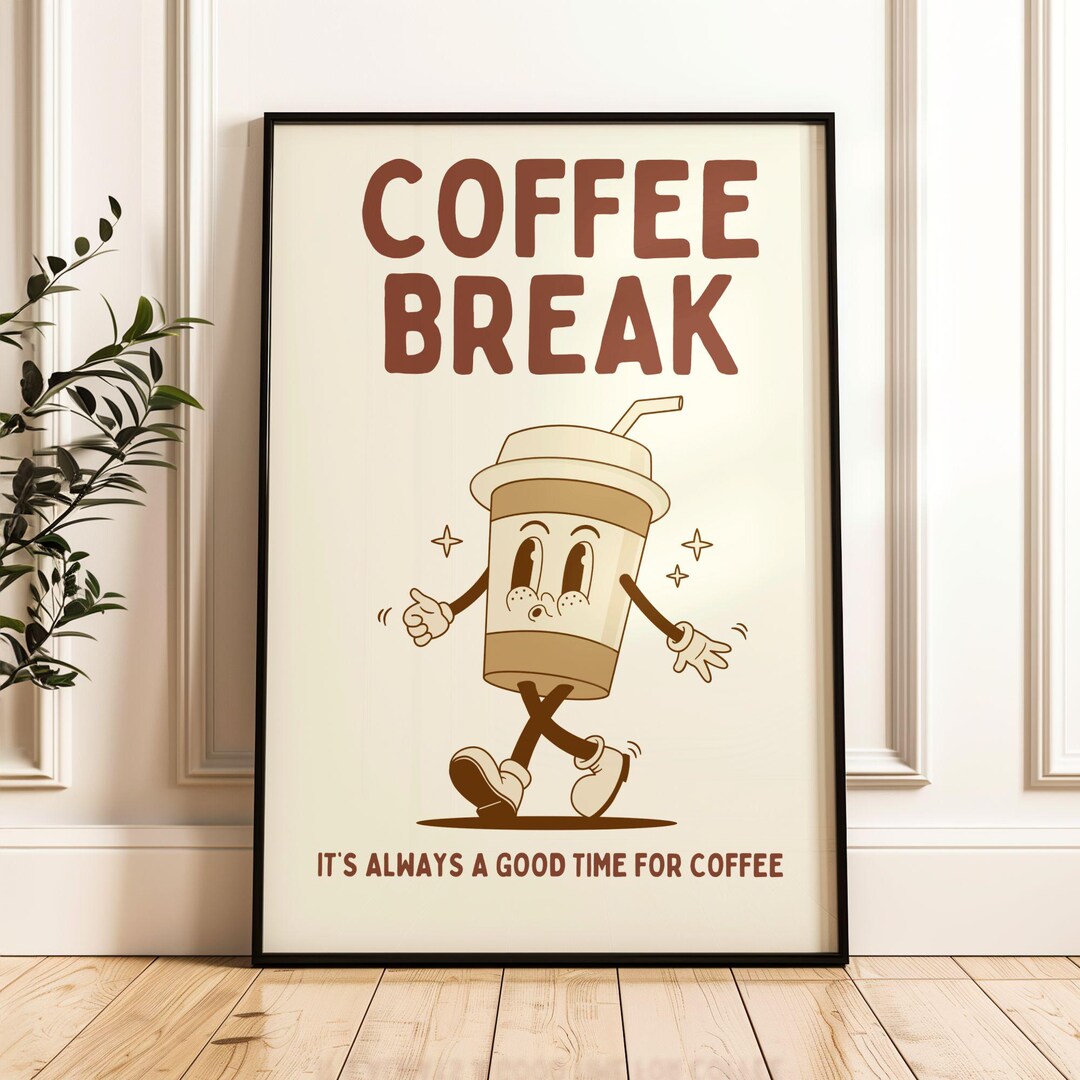 Retro Coffee Art Poster- Coffee Poster Art, Coffee Bar Poster, Coffee ...